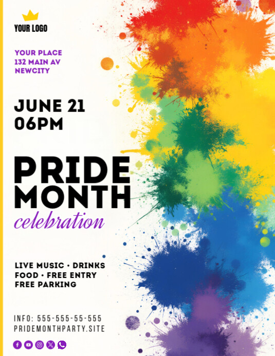 Pride Month Celebration Flyer Template | PosterMyWall
