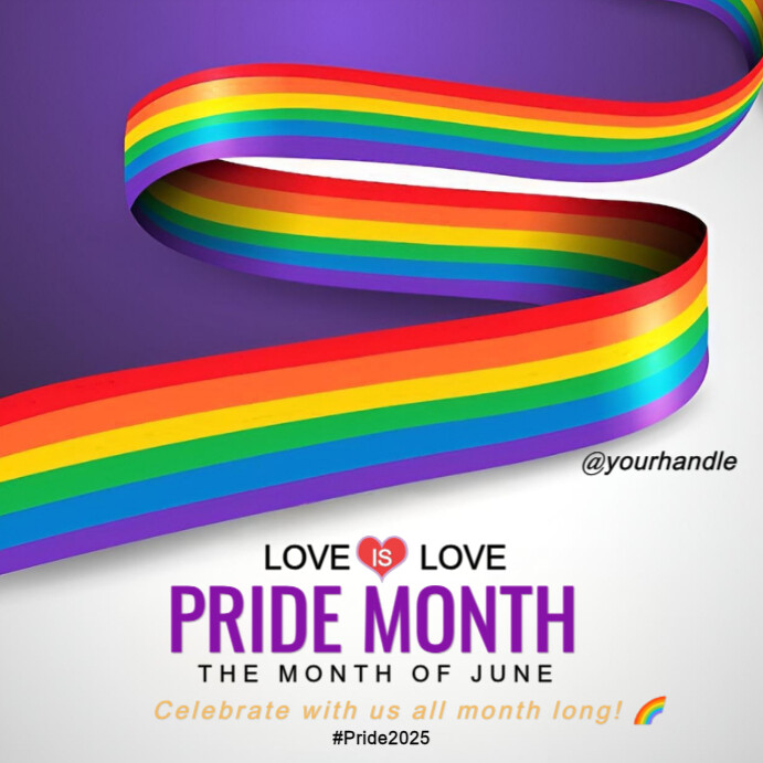 Pride Month Instagram Post – Love Is Love Rainbow Flyer Template ...