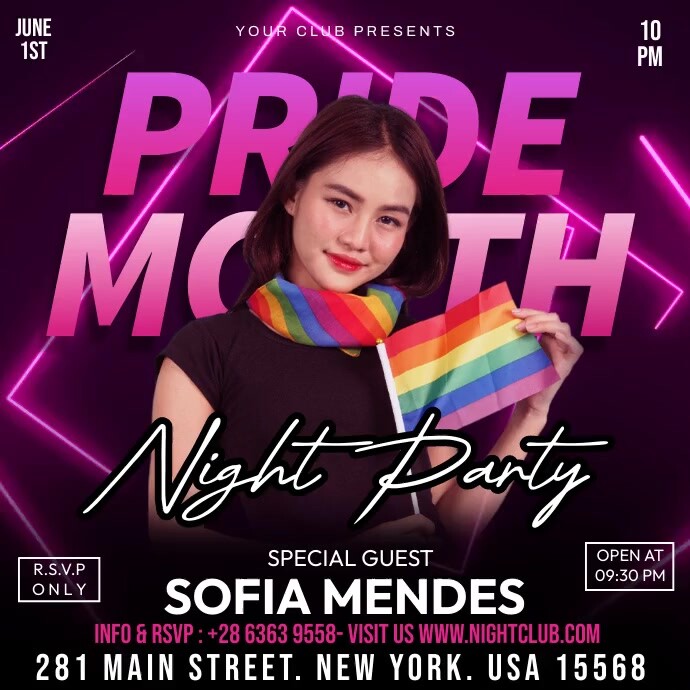 Pride Month Night Party Template | PosterMyWall