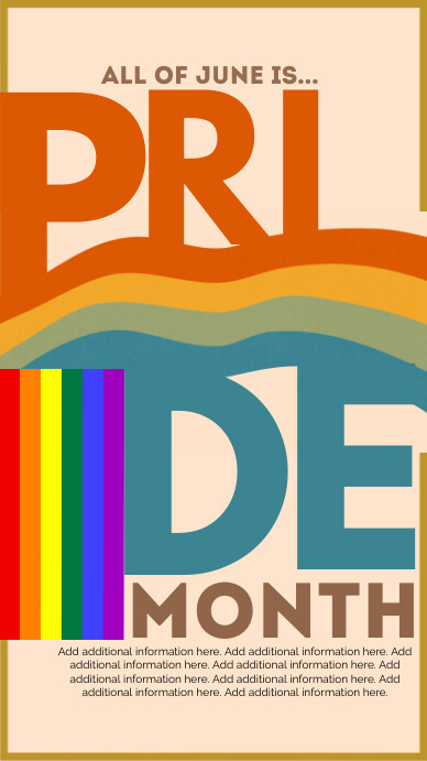 pride month rainbow colored digital display ( Template | PosterMyWall