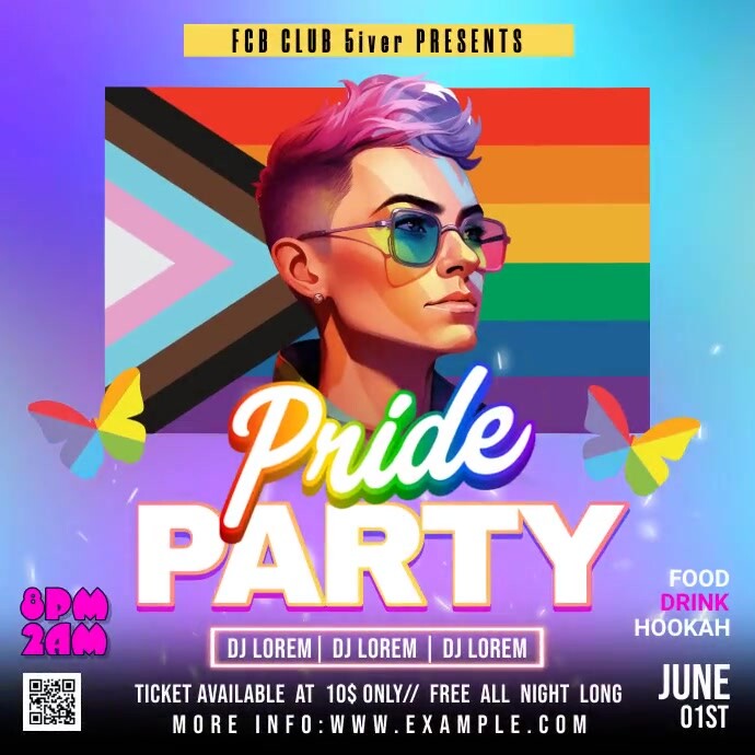 Pride Party Square Ads Template | PosterMyWall