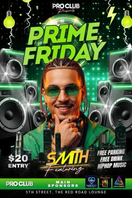 Prime Friday Night Club Poster Template | PosterMyWall