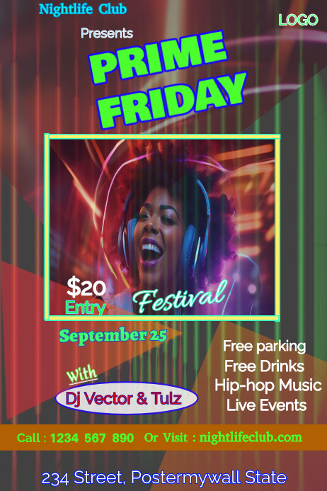 Prime Friday Nightclub Party Template | PosterMyWall