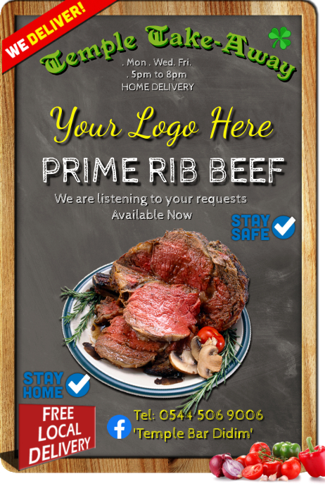 Prime Rib Beef Take-Away Template | PosterMyWall