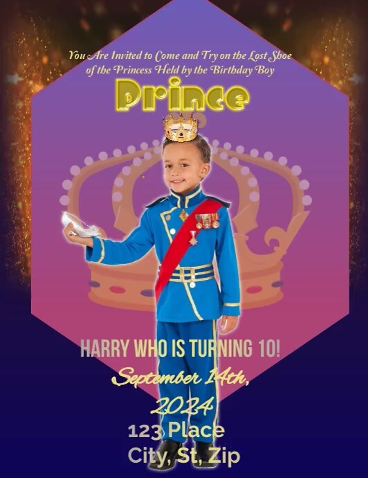 Prince Kids Birthday Invitation Template | PosterMyWall