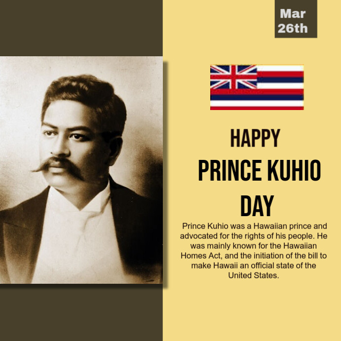 prince kuhio day Template | PosterMyWall