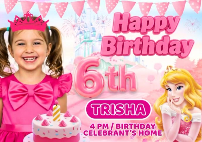 Plantilla de Princess Aurora Birthday Tarpaulin | PosterMyWall
