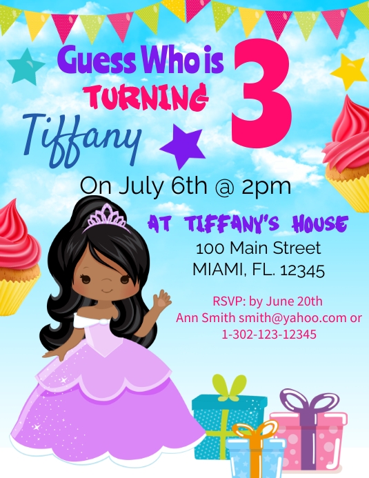 Princess Birthday Template | PosterMyWall