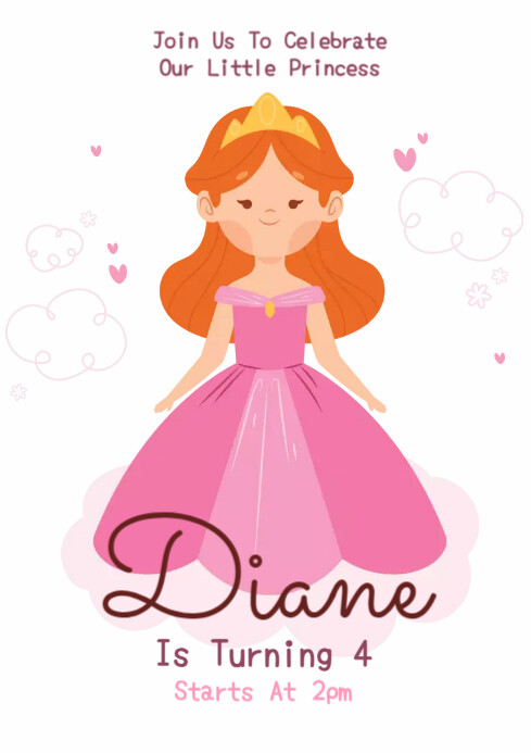 Princess Birthday Invitation Layout Template | PosterMyWall