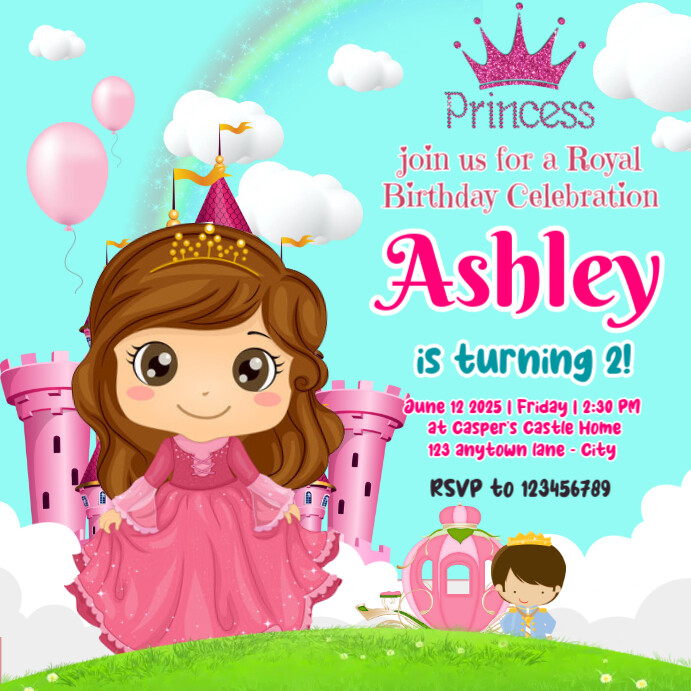 Plantilla de Princess Birthday Poster | PosterMyWall