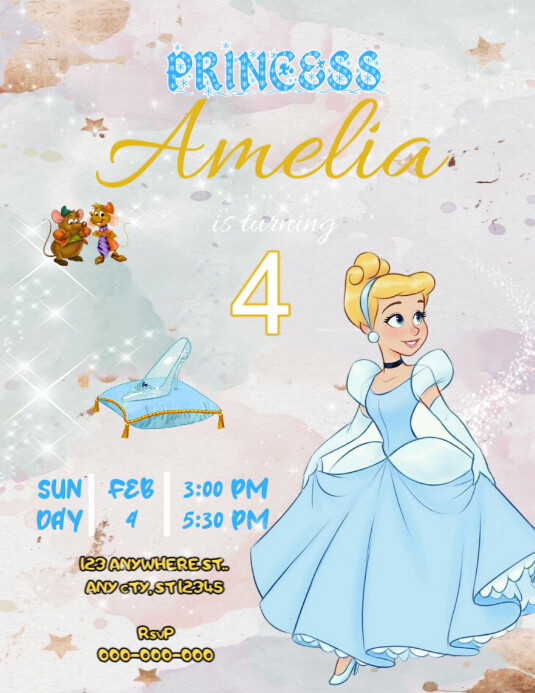 Princess Cinderella Template | PosterMyWall