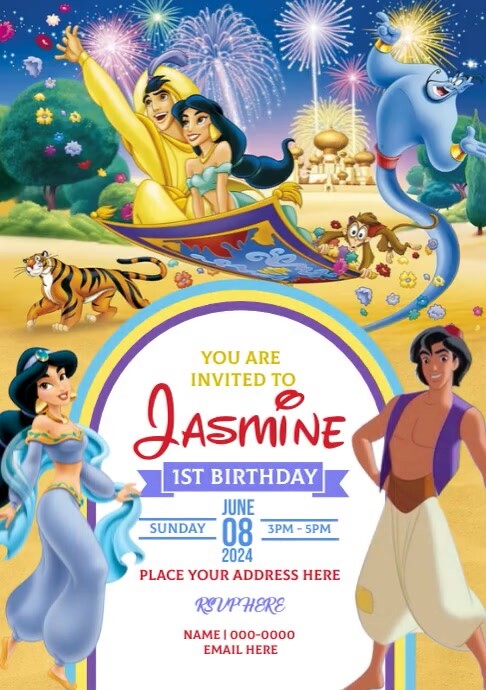 Plantilla de princess jasmine and aladdin | PosterMyWall