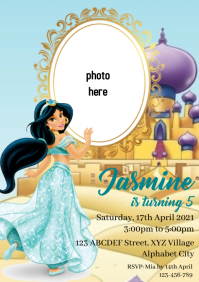 Princess Jasmine Birthday Invitation Template | PosterMyWall