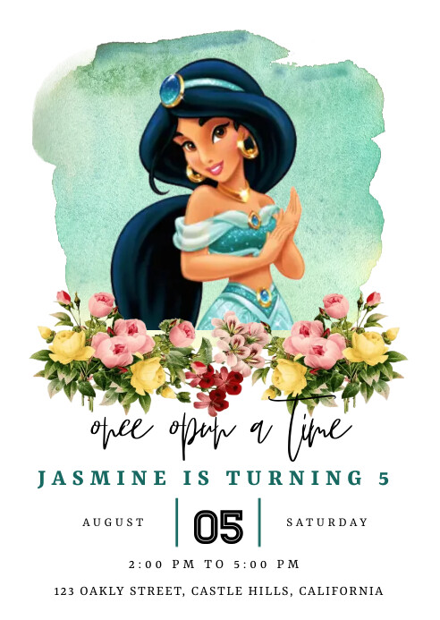 Princess Jasmine Template | PosterMyWall