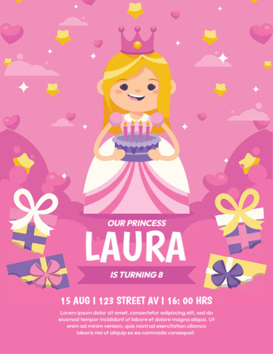 Princess Laura's Birthday Invitation Template | PosterMyWall