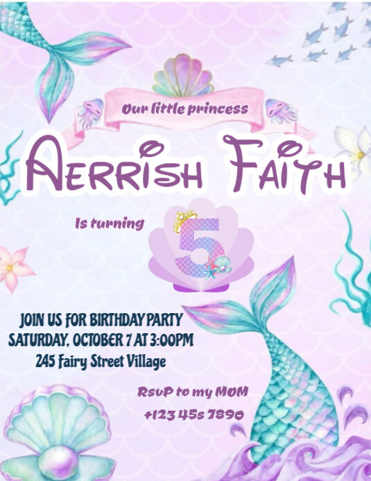 Princess Mermaid Template | PosterMyWall