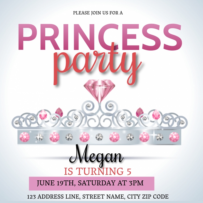PRINCESS PARTY Event Flyer Template | PosterMyWall