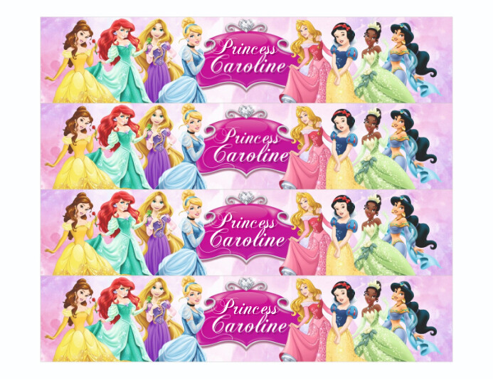 Copy of Princesses disney water bottle label template (US Letter ...
