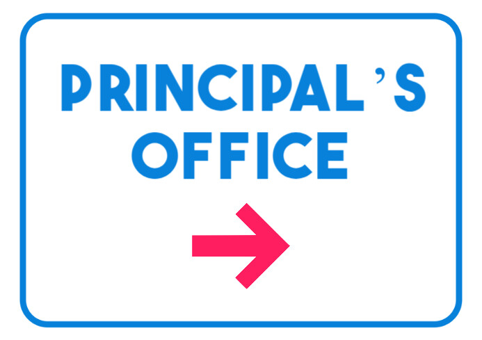 Principal’s Office Direction Sign Template Editable Printable School ...