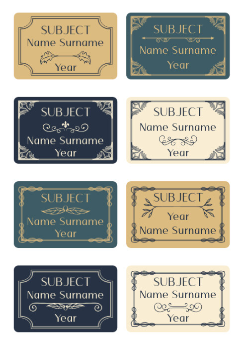 Printable A4 Vintage Notebook Labels Stickers Template Download ...