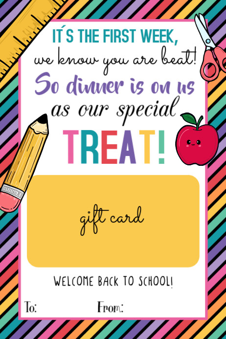 Printable Back to School Gift Card Holder for Teacher or First Day ...