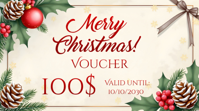 Printable Christmas Giftcard Voucher Template Design Download ...