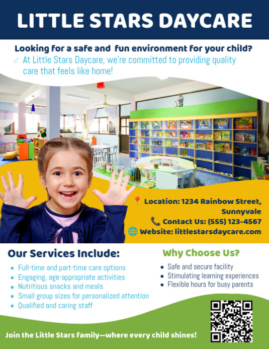 Printable Daycare Poster Flyer Ad Template Design | PosterMyWall