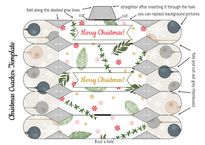Printable Editable A4 Christmas Cracker Template | PosterMyWall