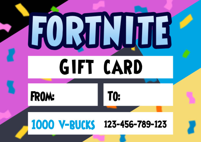Plantilla de Printable Fortnite Giftcard Gift Card Voucher Template ...