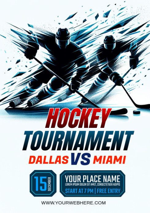 Printable Hockey Invitation Hockey Event Banner Template | PosterMyWall