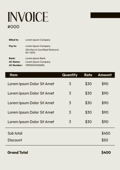 Plantilla de Printable invoice template | PosterMyWall