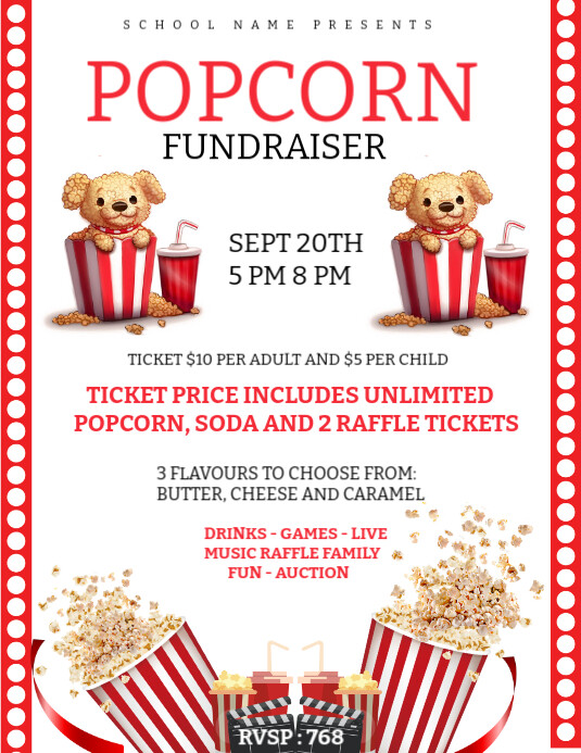 Copy of Printable Popcorn Fundraiser Flyer | PosterMyWall