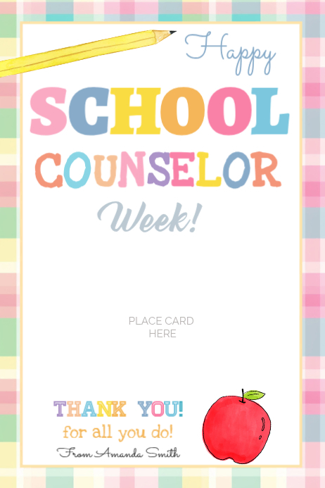 Printable School Counselor Gift Cards Holder Template | PosterMyWall