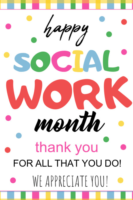 Printable Social Work Month Gift Template | PosterMyWall