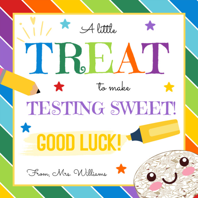 Copy of Printable Testing Day Snack Tag | PosterMyWall