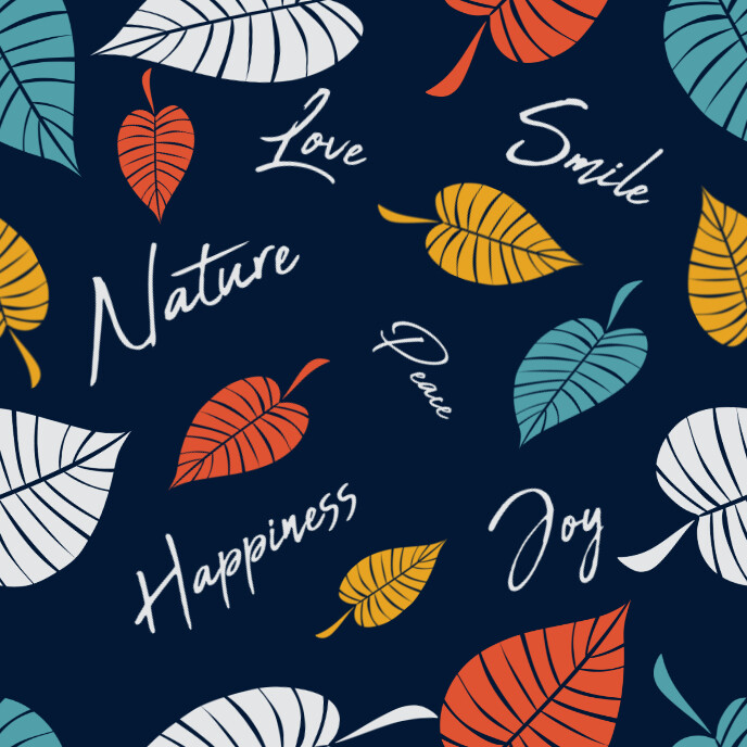 Printable Tileable Seamless Pattern with Leav Template | PosterMyWall