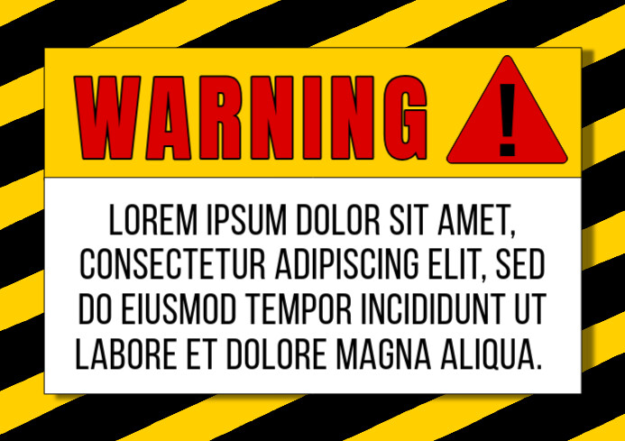 Printable Warning Caution Danger Sign Template templaat | PosterMyWall