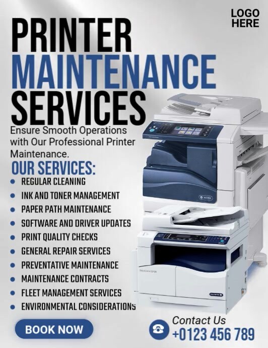 Printer Maintenance Services Template | PosterMyWall