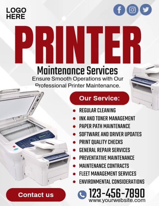 Copy of Printer Maintenance Services | PosterMyWall