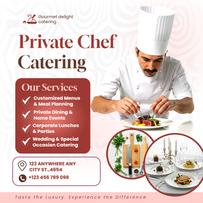 Private Chef Catering Poster Template – Luxury Dining & Gourmet Food ...