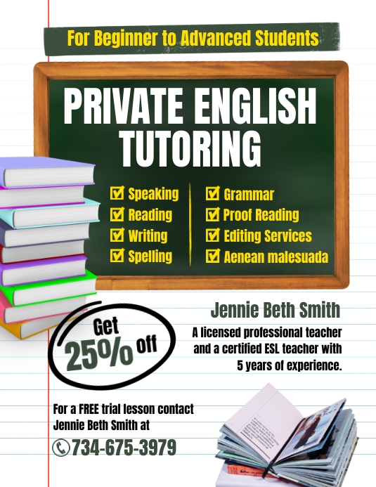 Copy Of Private English Tutoring Flyer PosterMyWall Copy Of Private English Tutoring Flyer PosterMyWall
