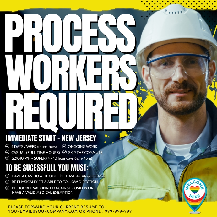 Copy of Process Workers Required Poster | PosterMyWall