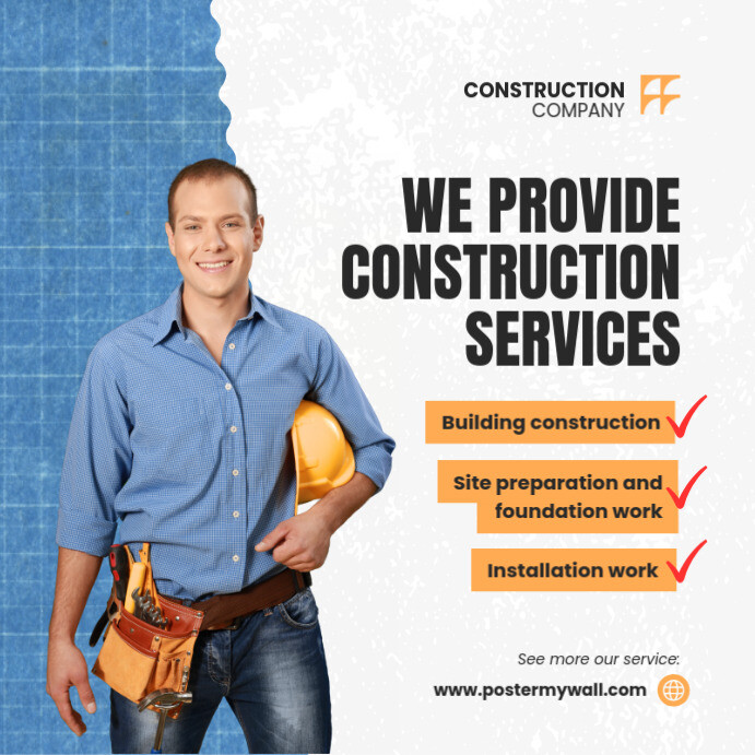 Copy of Profesional Construction Company Services Pos Instagram | PosterMyWall