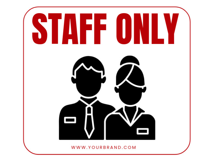 Copy of Profesional Staff Only Sign Board Here Simple Pamflet (letter ...
