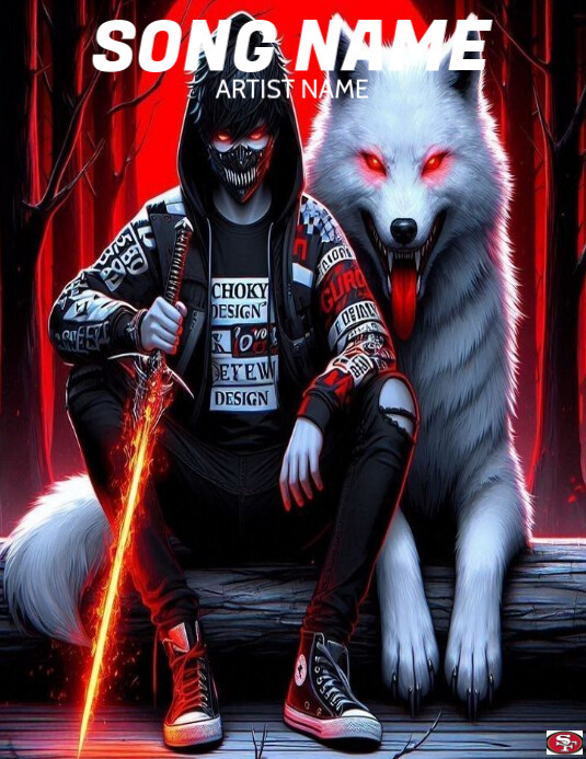 Professional A Boy With Wolf Album Art Cover Flyer (us Letter) Template ...