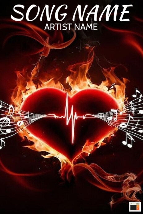 Professional A Heart With Music Album Art Cover Poster Template ...