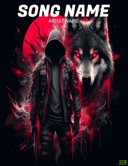 Professional A Man With Wolf Album Art Cover Flyer (us Letter) Template ...