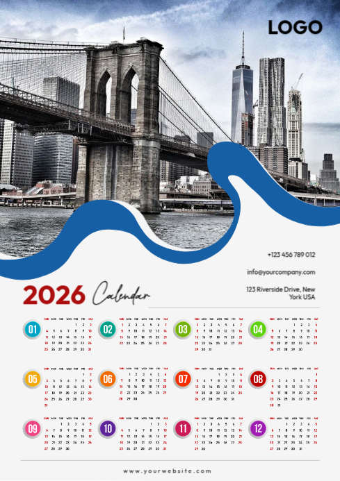 professional A3 A4 wall calendar Template | PosterMyWall