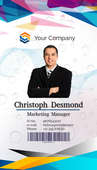 Copy of Professional Abstrack Id Card Business Card | PosterMyWall