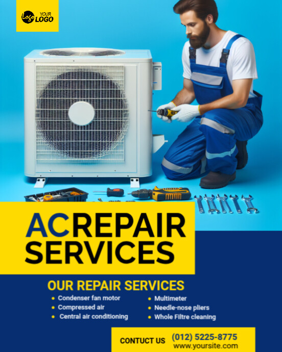 Professional Ac Repair Service Instagram Portrait Template | PosterMyWall